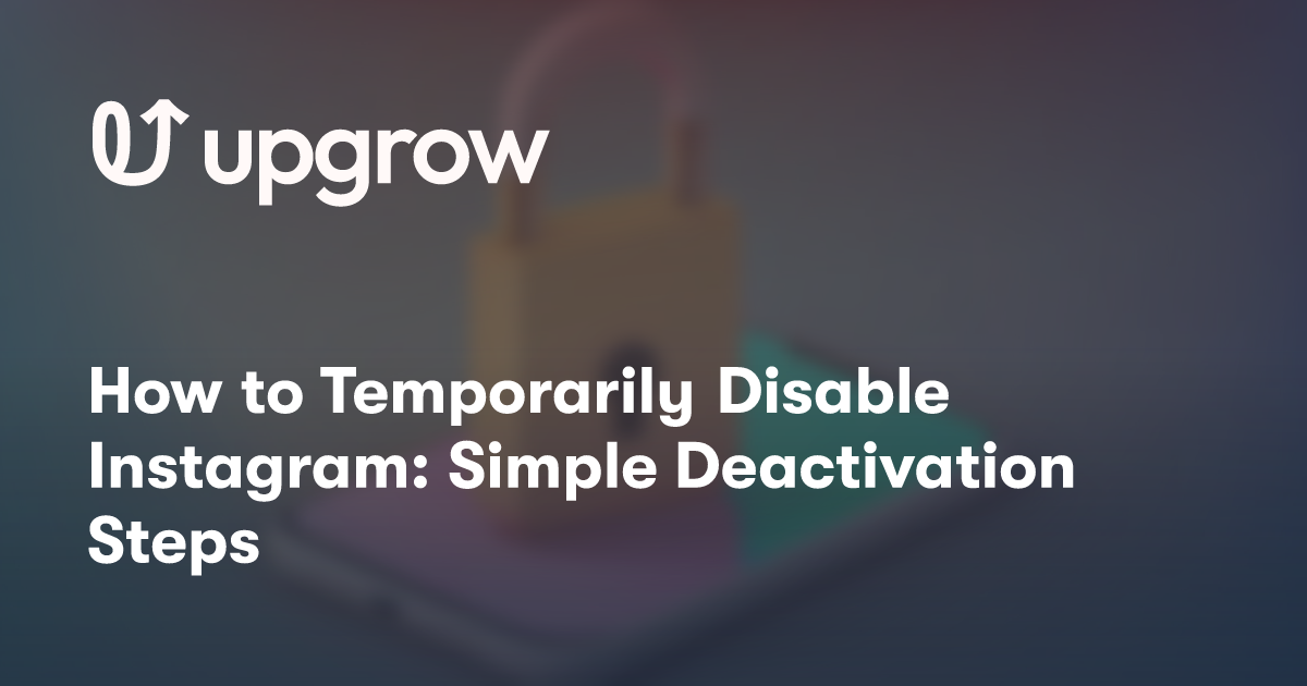How To Temporarily Disable Instagram Simple Deactivation Steps